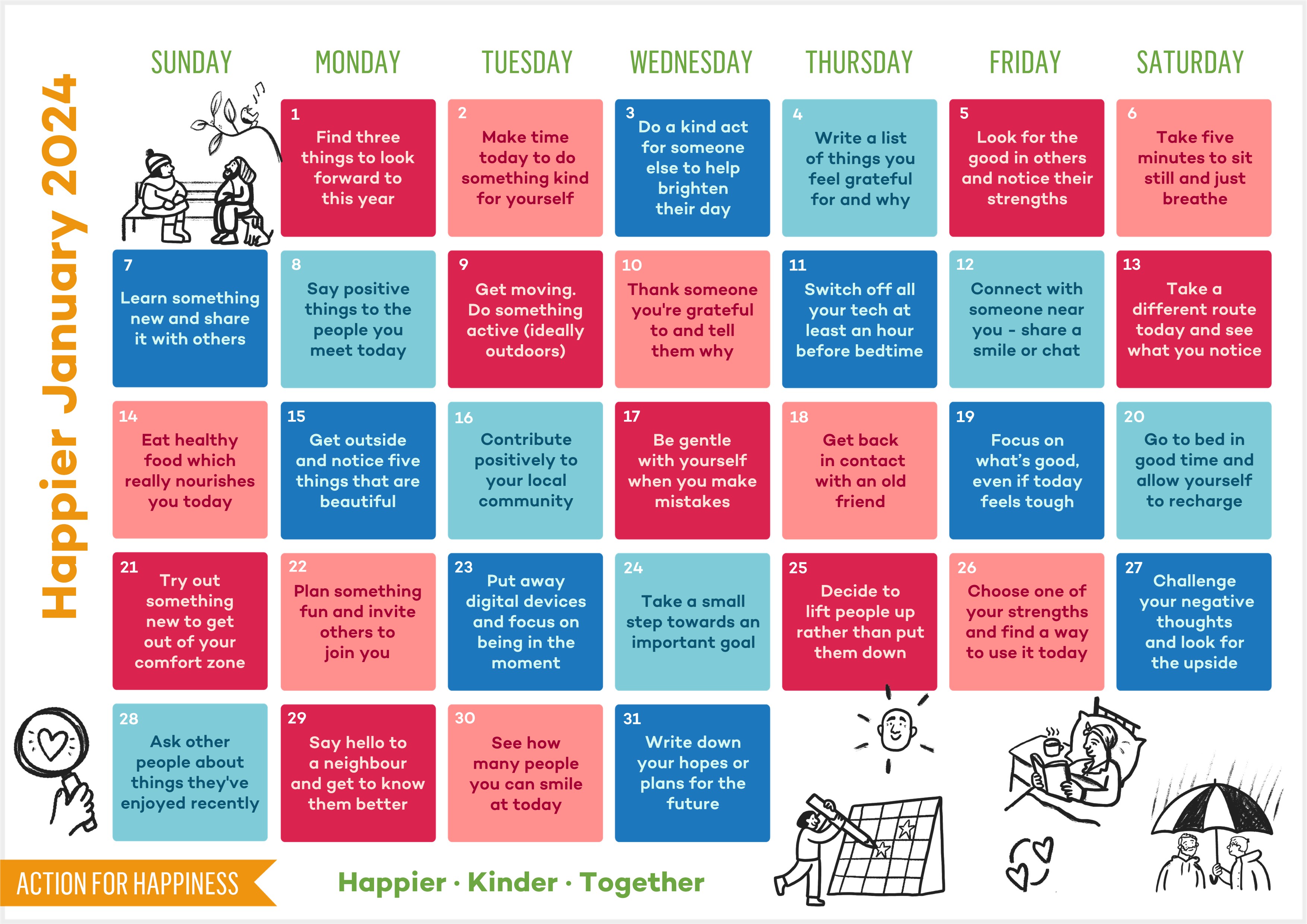Wellbeing Calendar: January 2024 – Better Days Wellbeing