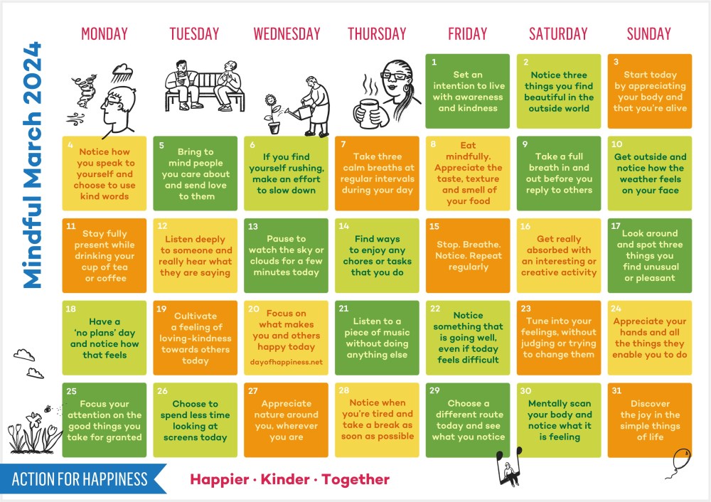 Wellbeing Calendar: March 2024 – Better Days Wellbeing